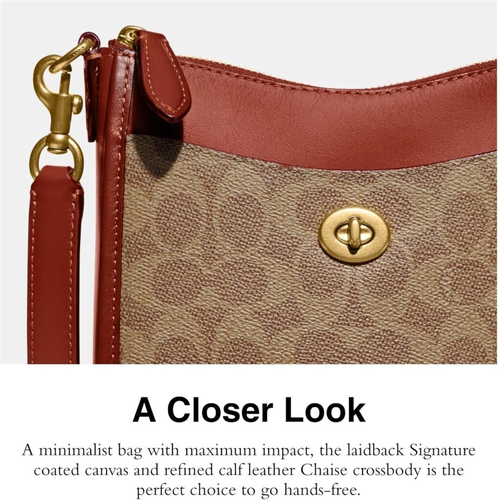 COACH Coated Canvas Signature Chaise Crossbody 19, Tan Rust Review ...